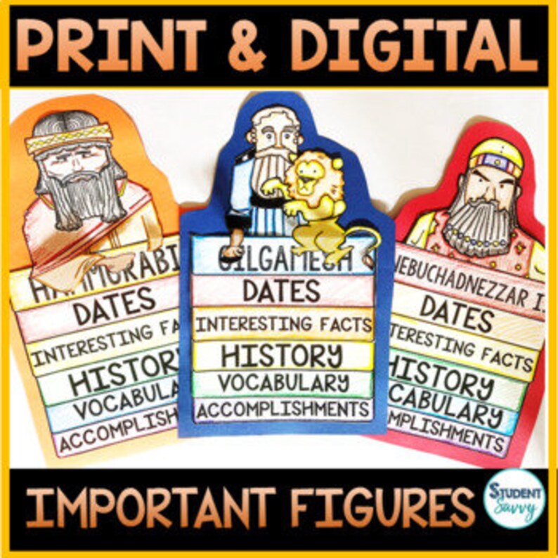 Ancient Mesopotamia Projects: Hammurabi Gilgamesh Flip Books Activities ...