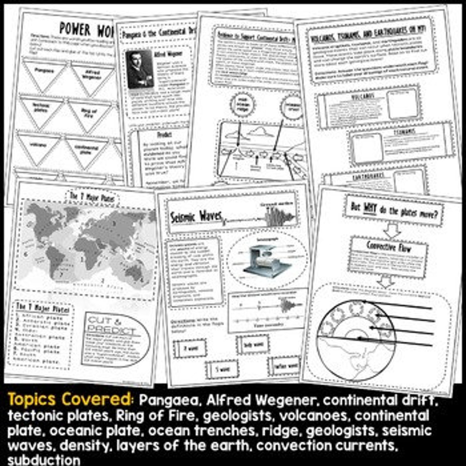 Plate Tectonics Worksheets Interactive Notebook Tectonic Plates ...