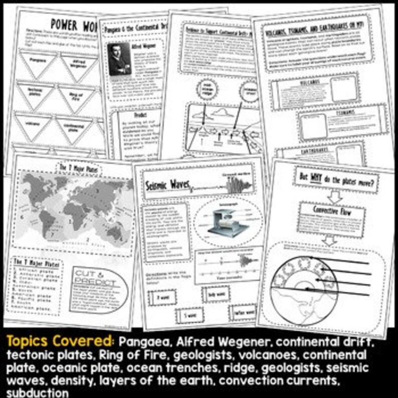 Plate Tectonics Worksheets Interactive Notebook Tectonic Plates ...