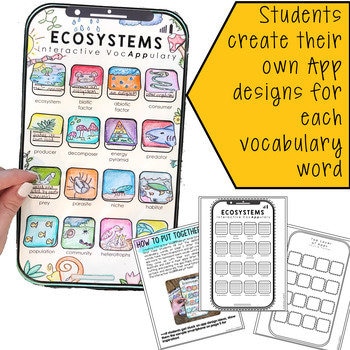 Ecosystems Interactive Vocappulary - Vocabulary App Activity - Etsy