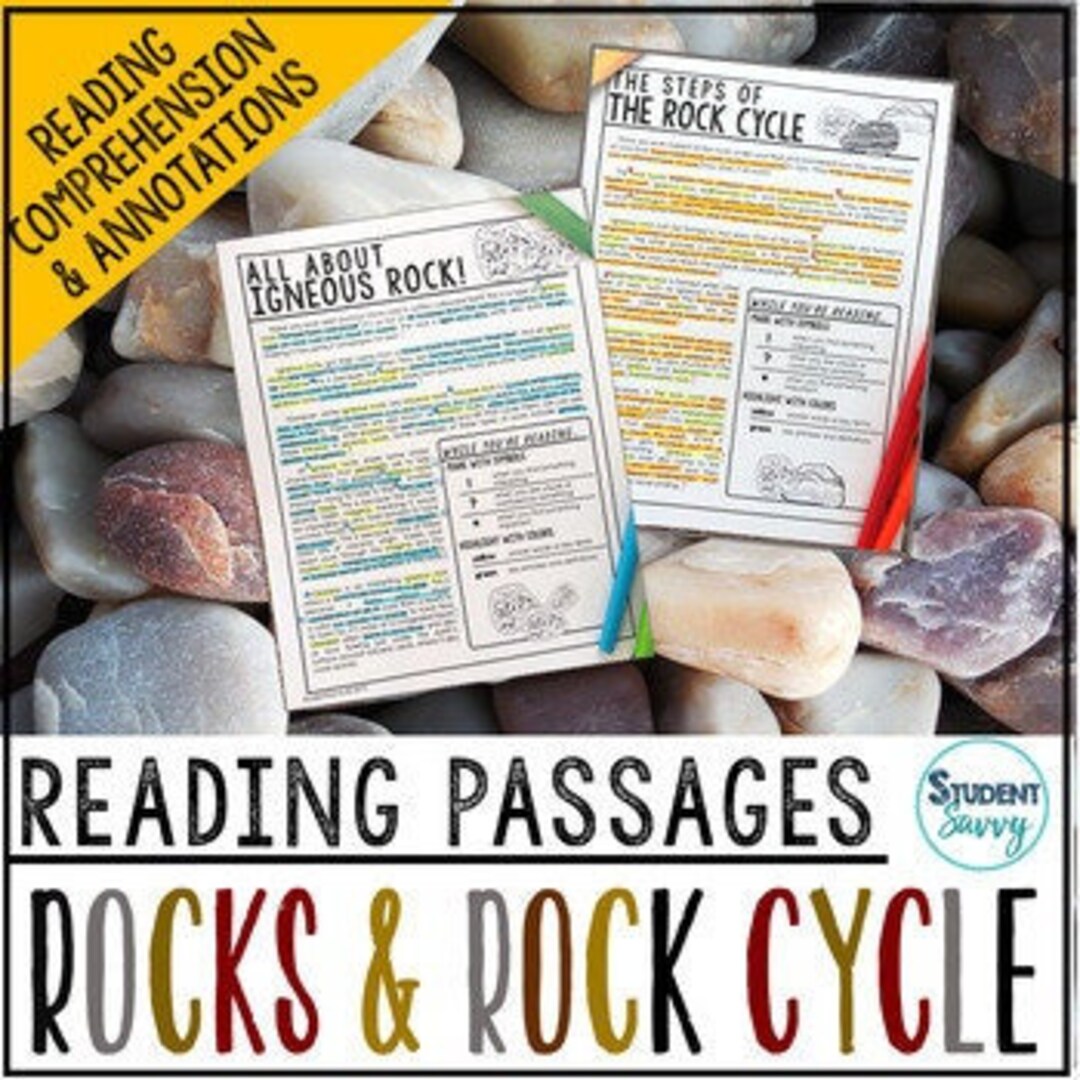Rock Cycle Reading Passages - Questions - Annotations - Etsy