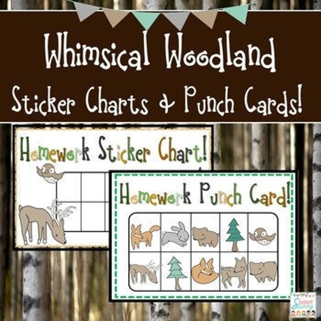 Woodland Theme Classroom - Punch Cards! - Etsy