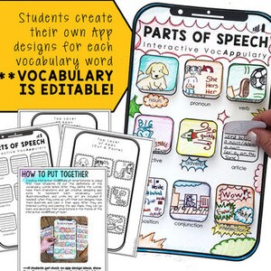 Parts of Speech Interactive Vocappulary™ - Grammar Vocabulary Activity ...