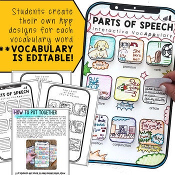 Parts of Speech Interactive Vocappulary™ - Grammar Vocabulary Activity ...
