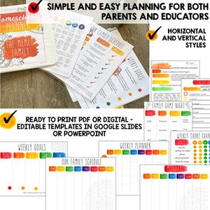 Homeschool Planner | Digital Planner | Weekly Daily Agenda Planner {50% ...