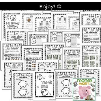 Counting Money Book Printable | Dollar Quarter Dime Nickel Penny ...