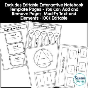 Editable Interactive Notebook Templates - All Subjects Printables - Etsy