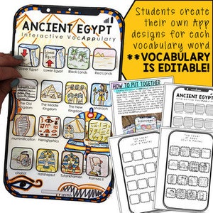 Ancient Egypt Vocabulary Activity Art Interactive Vocappulary™ Craft ...