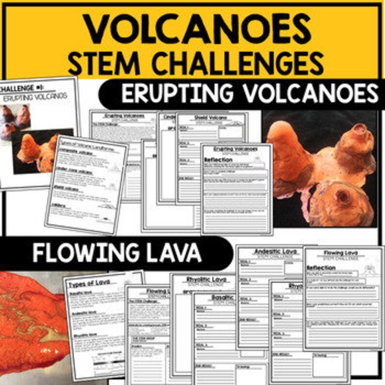Volcanoes Unit STEM Challenges Experiment Activities Lava Flow - Etsy