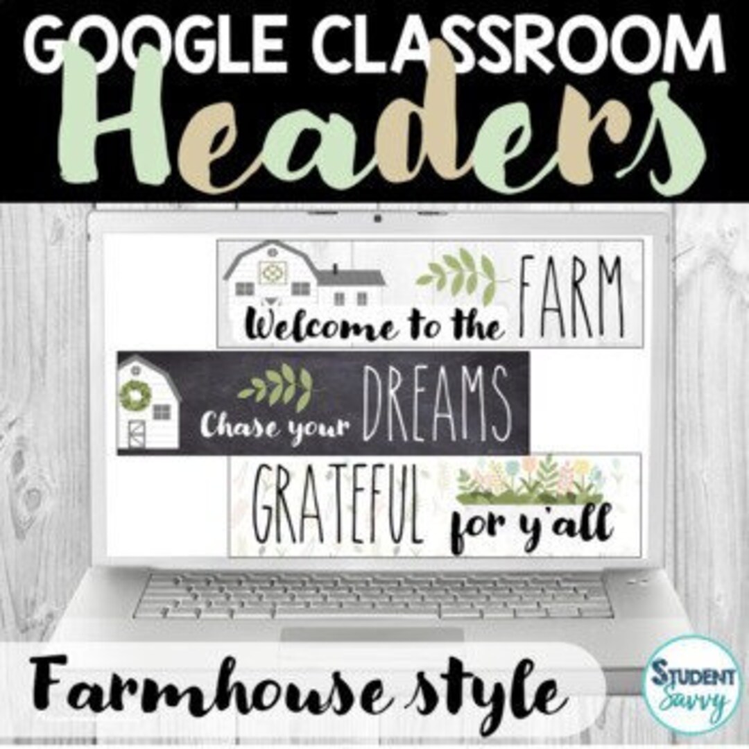 Farmhouse Google Classroom Headers Farmhouse Classroom Banners - Etsy