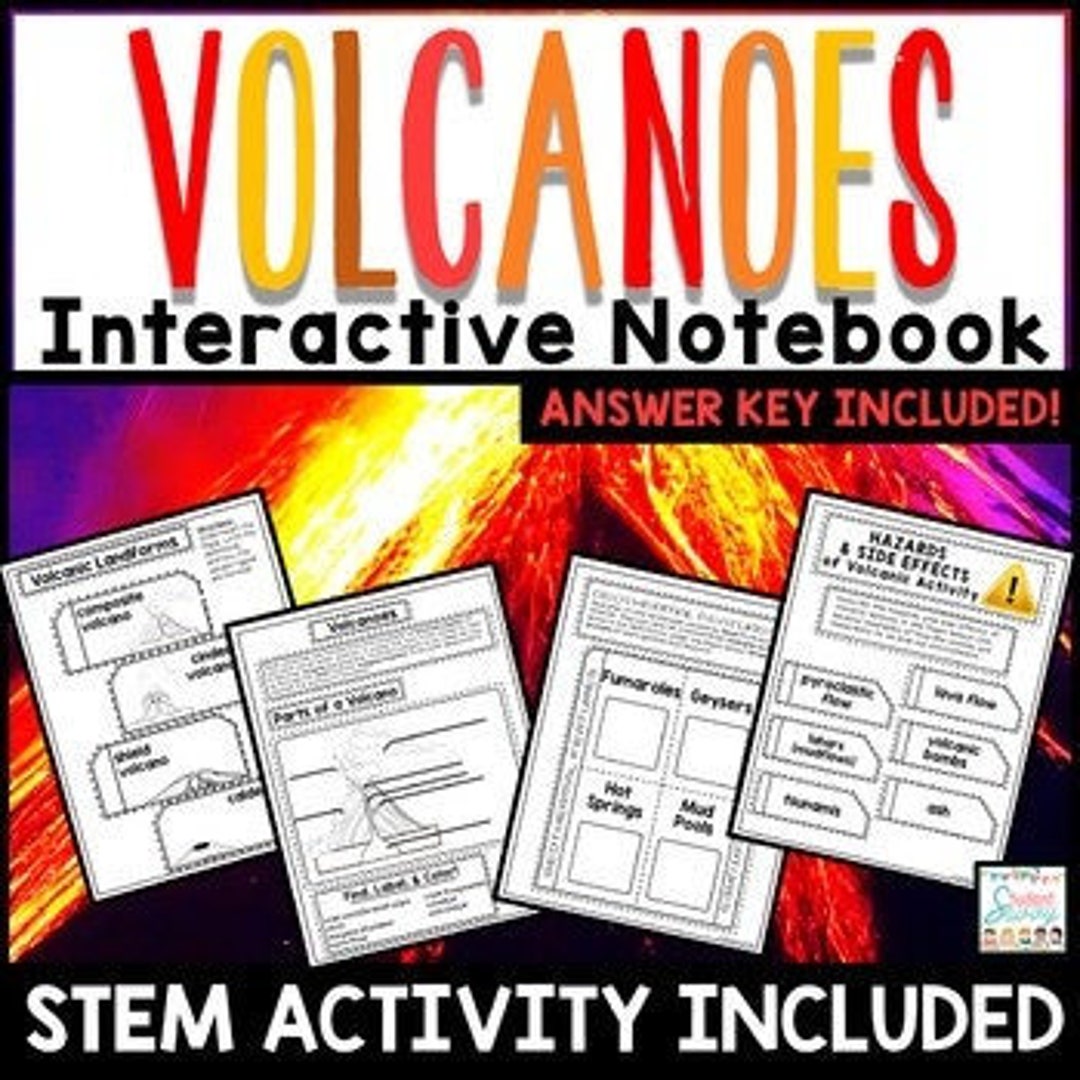 Volcanoes Interactive Notebook | Parts of a Volcano | Volcano ...