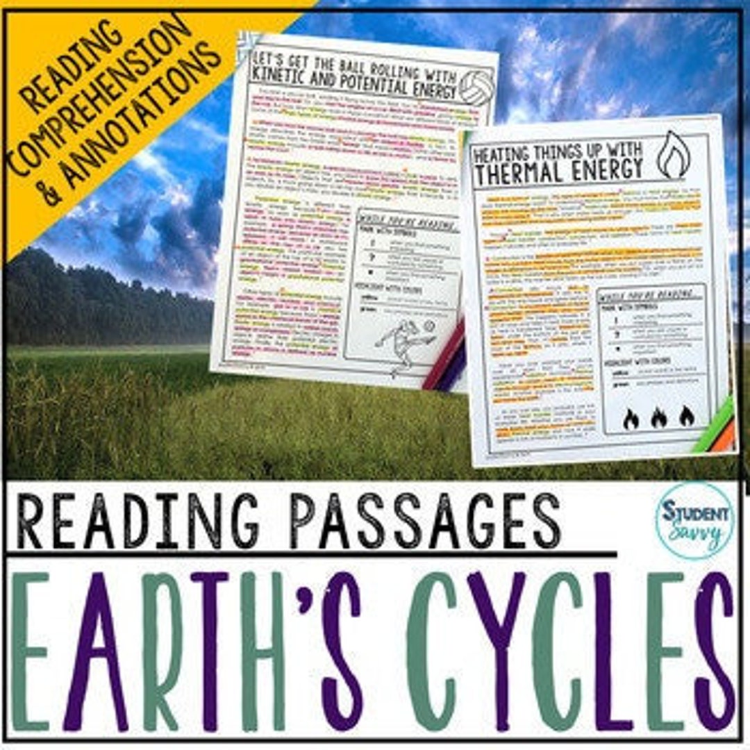 Earth's Cycles Reading Passages - Comprehension Questions Oxygen ...