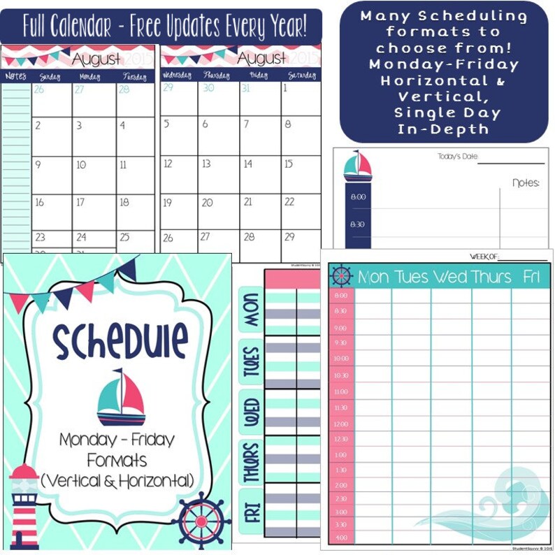 Nautical Teacher Binder & Classroom Decor Bundle 2018-2019 - Etsy