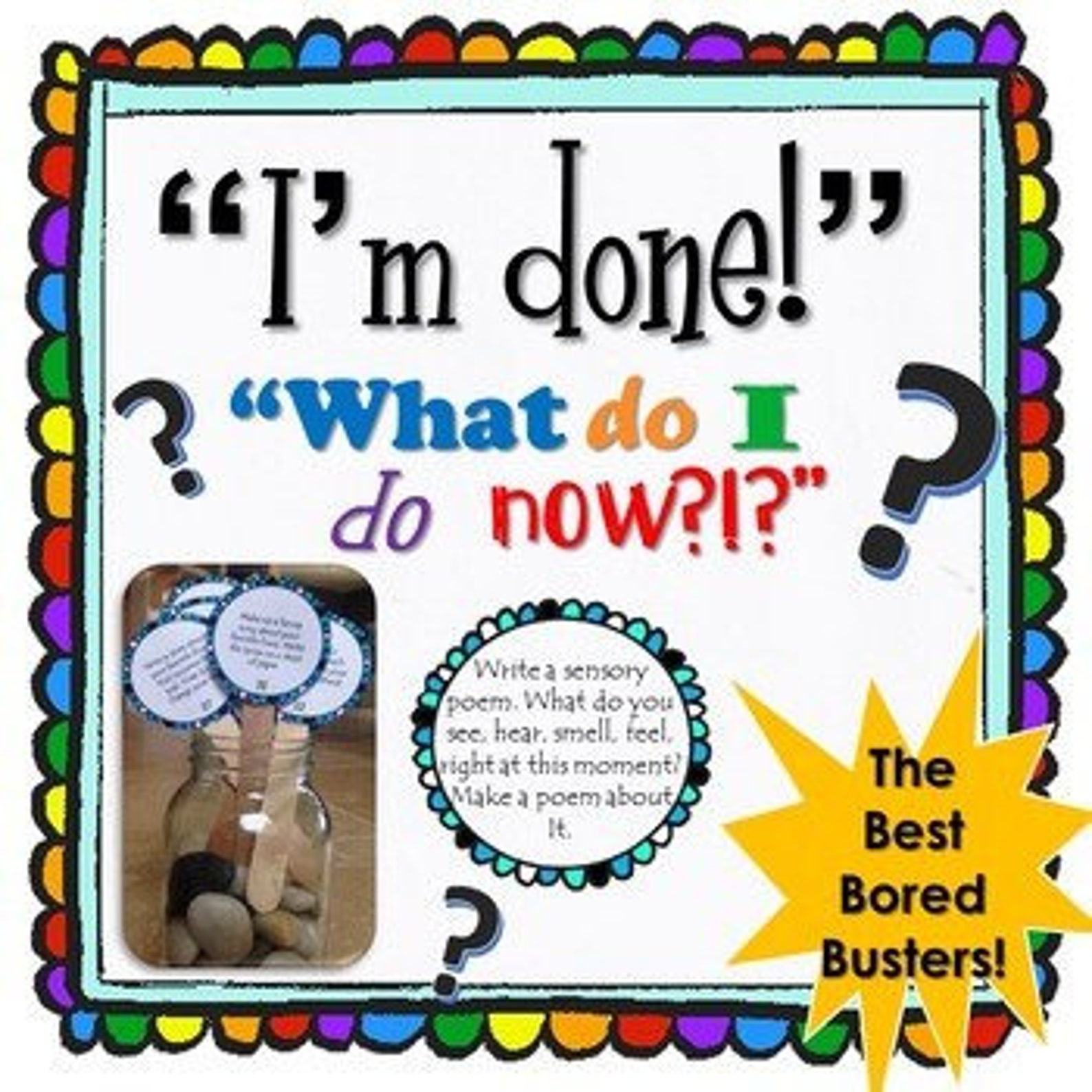 Early Finishers Activities I'm Done Now What Choice Board Sticks Bored ...