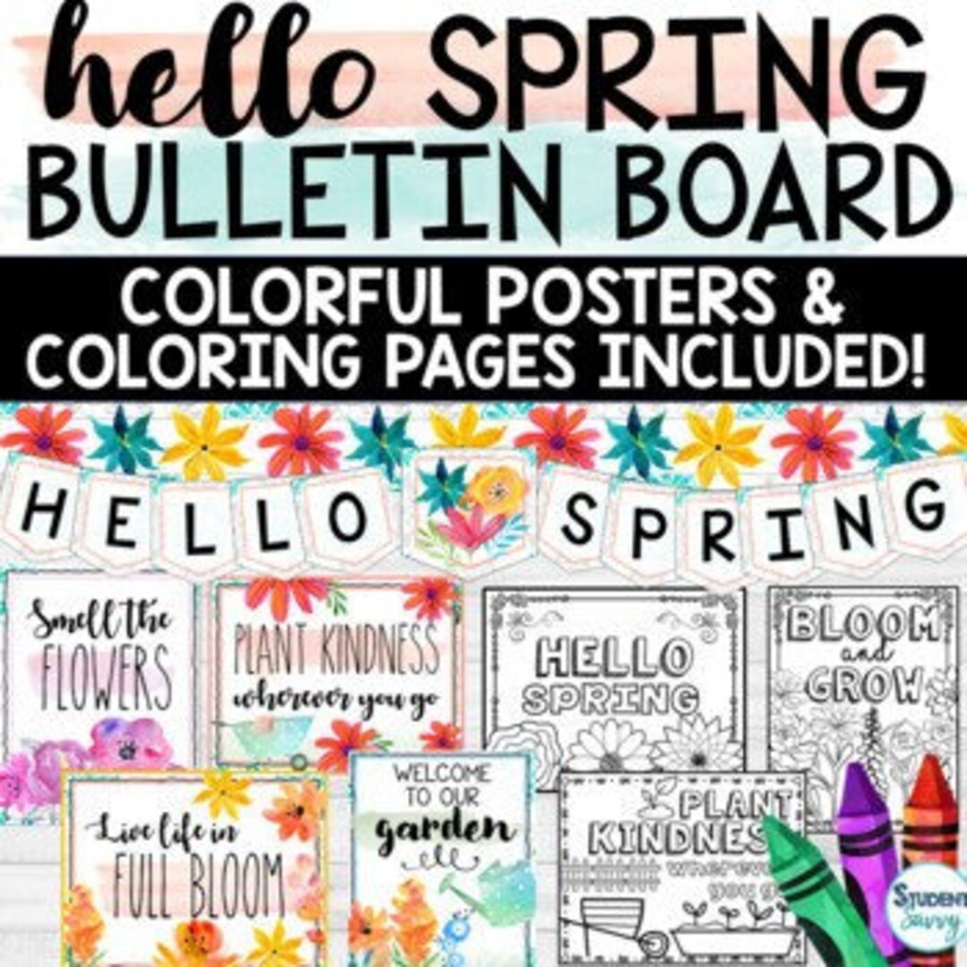 Spring Bulletin Board Posters - Spring Coloring Pages Activities May ...