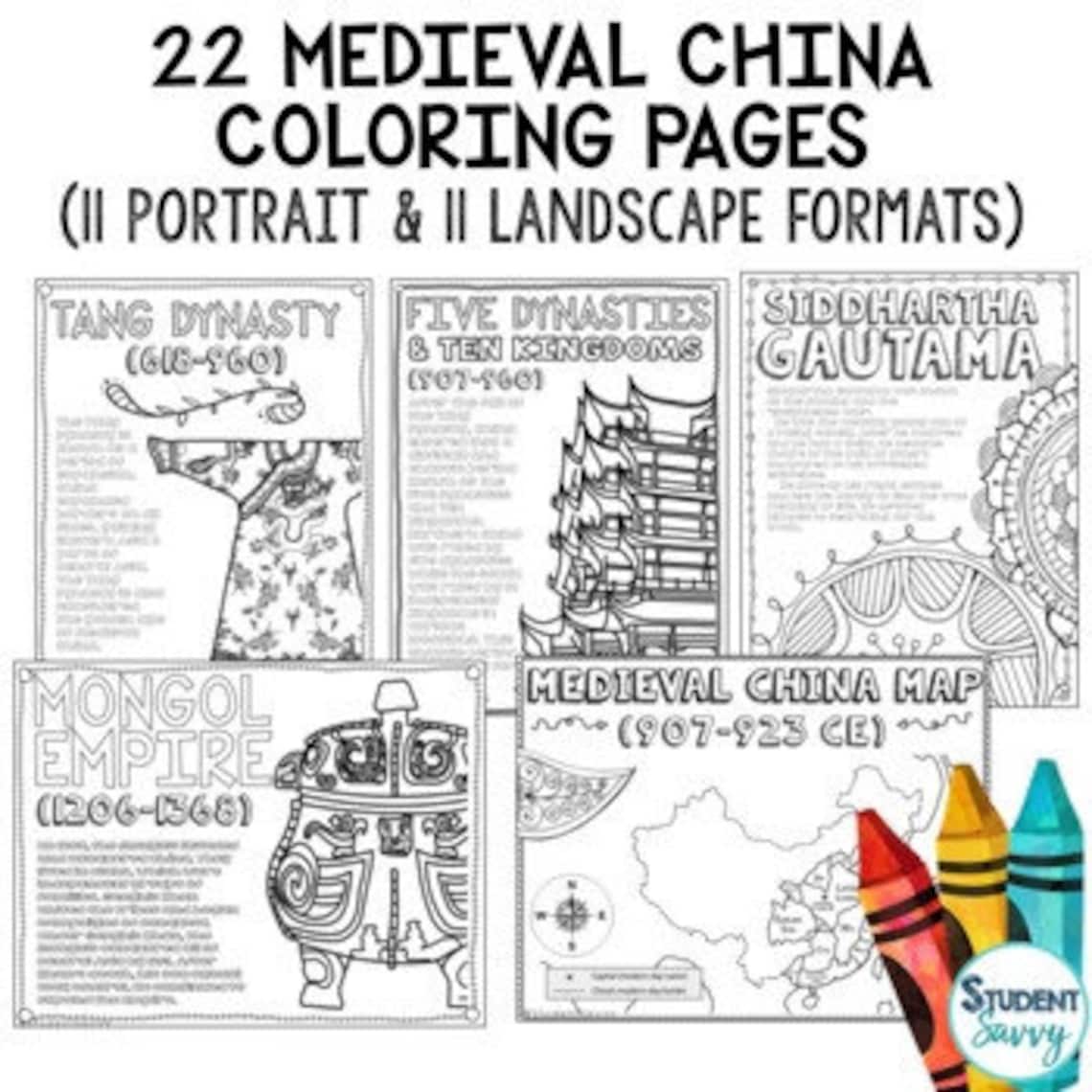 Medieval China Posters - Timelines Maps China Coloring Pages - Bulletin ...