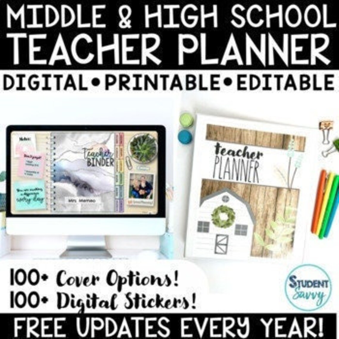 Middle School High School Teacher Planner 2022-2023 Secondary - Etsy