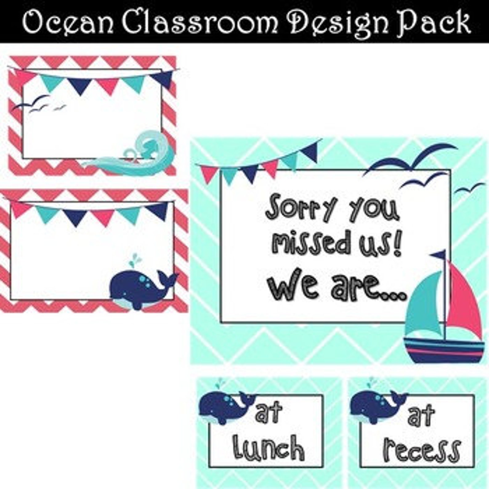 Nautical Classroom Decor Theme (editable) | Classroom Themes Decor ...