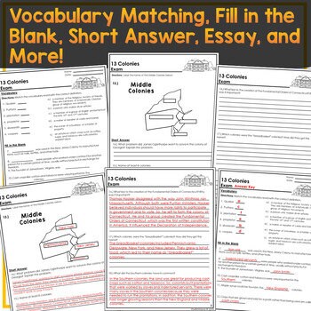 13 Colonies Exam | the Original 13 Colonies Test - Etsy