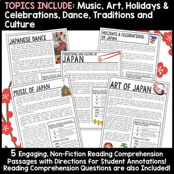 Japan Reading Comprehension Passages Google Classroom Around the World ...
