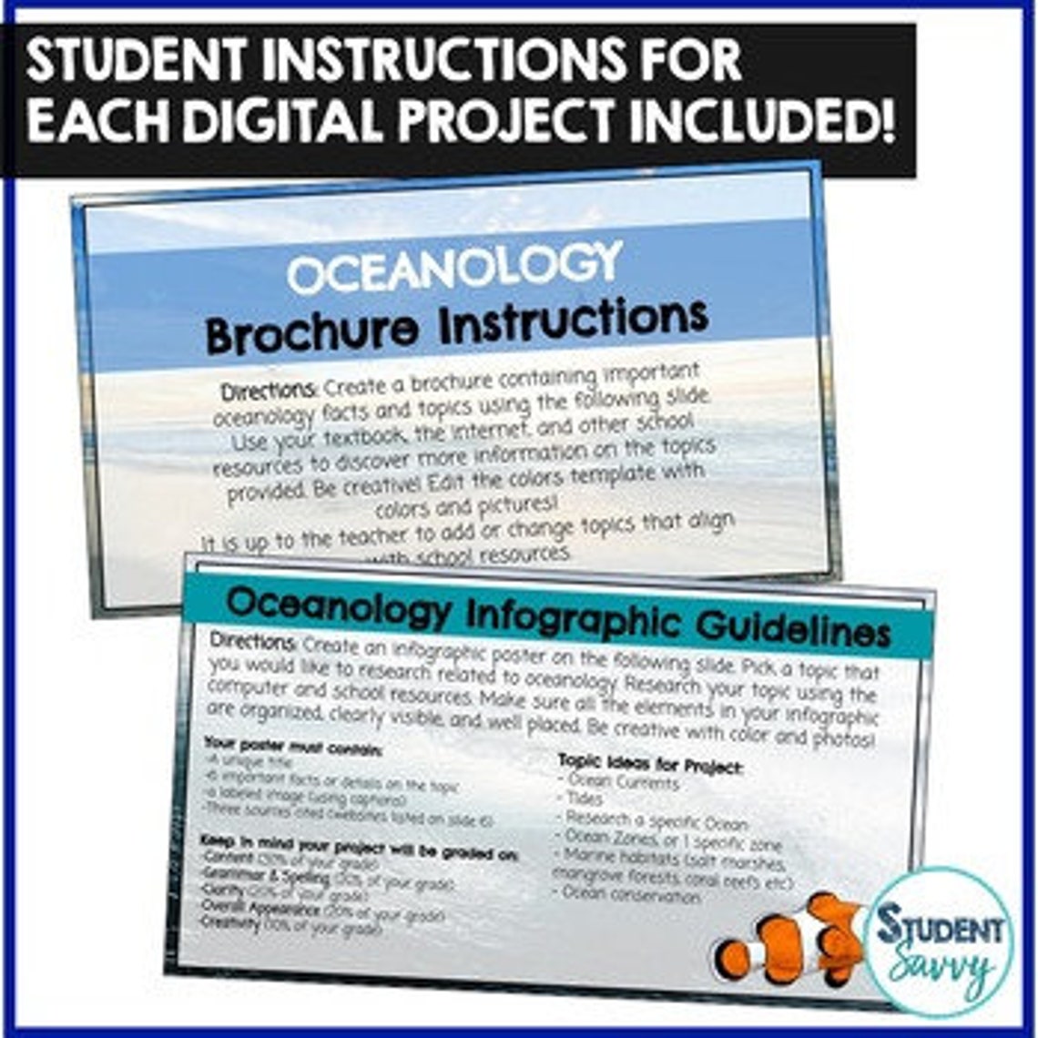 Ocean Projects Google Classroom - Oceanology Posters Activities ...