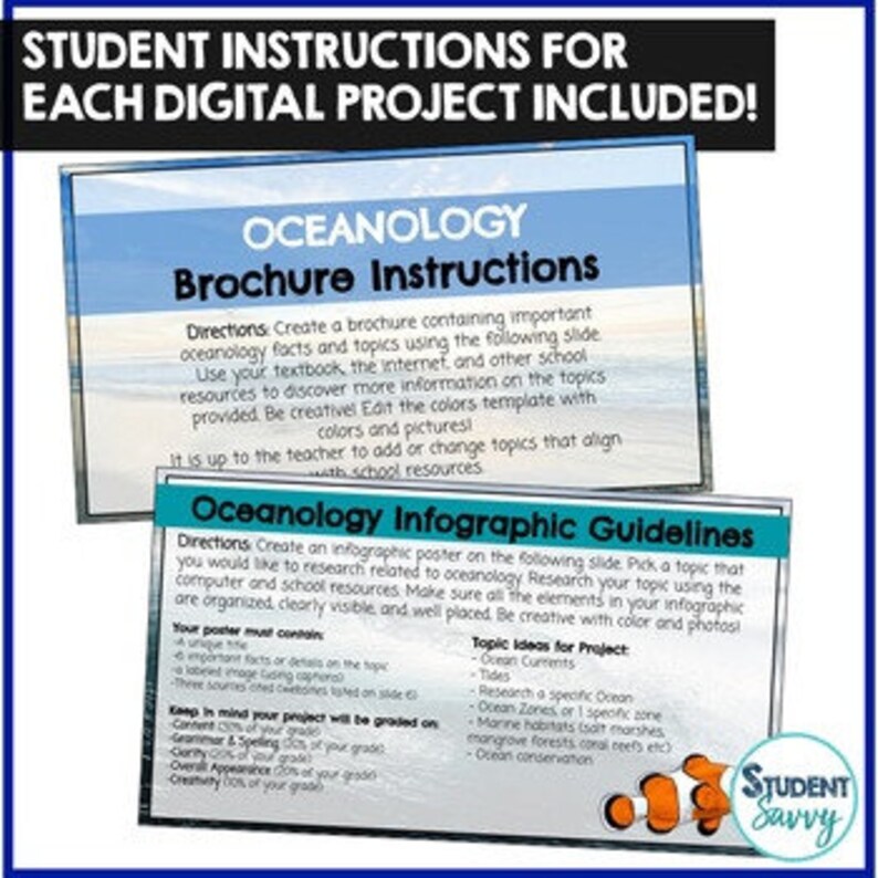 Ocean Projects Google Classroom - Oceanology Posters Activities ...