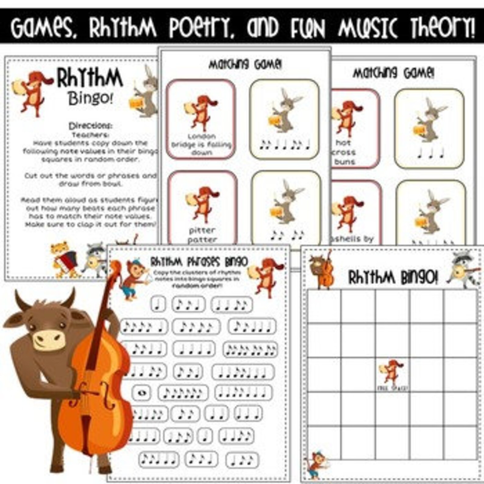 Rhythm Activities | Rhythm Worksheets Music Appreciation Printables - Etsy