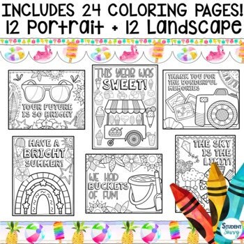 Summer Bulletin Board Posters - End of the Year Coloring Pages ...