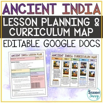 Ancient India Lesson Plans Templates Editable Google Docs Curriculum ...