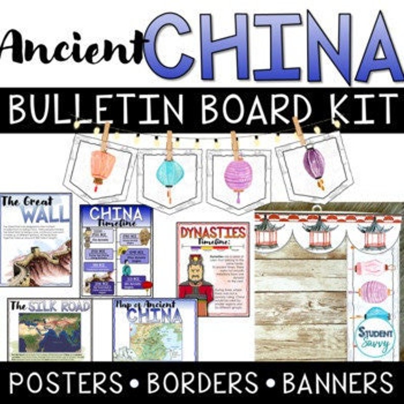 Ancient China Bulletin Board Kit - China Posters - Borders - Banners - Etsy