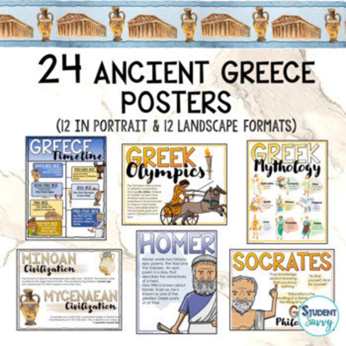 Ancient Greece Bulletin Board Kit | Greece Posters | Borders | Banners ...