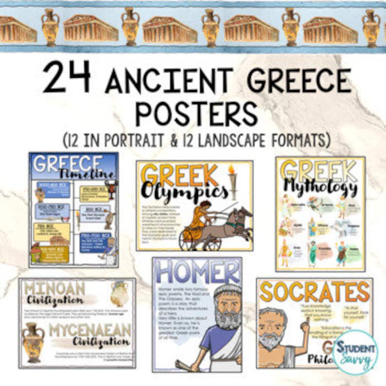 Ancient Greece Bulletin Board Kit | Greece Posters | Borders | Banners ...