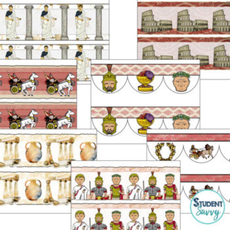 Ancient Rome Bulletin Board Borders Printable Rome History Classroom ...