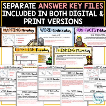 Ancient Mesopotamia Bell Ringers Warm Ups Morning Work Mapping Timeline ...