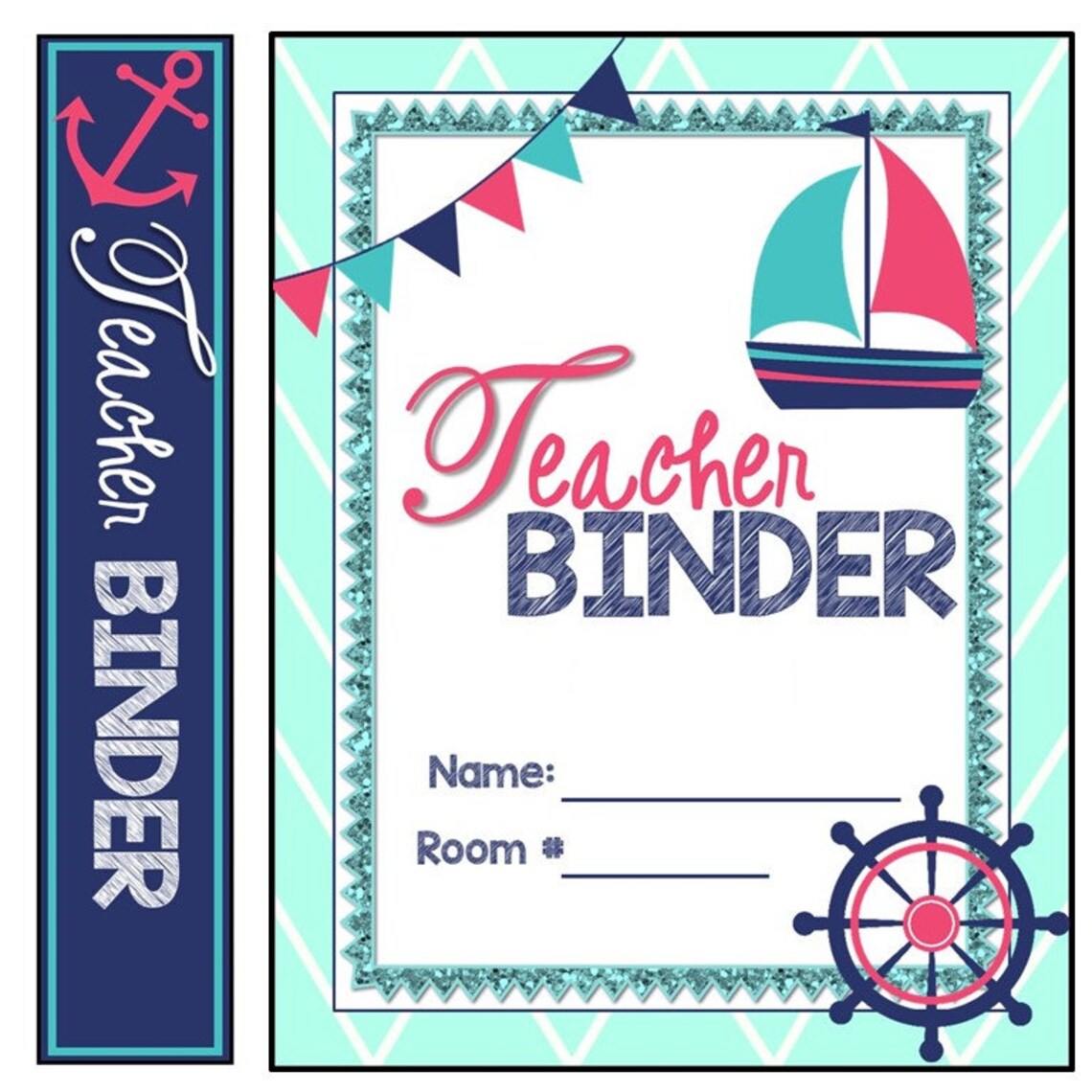 Nautical Teacher Binder & Classroom Decor Bundle 2018-2019 - Etsy