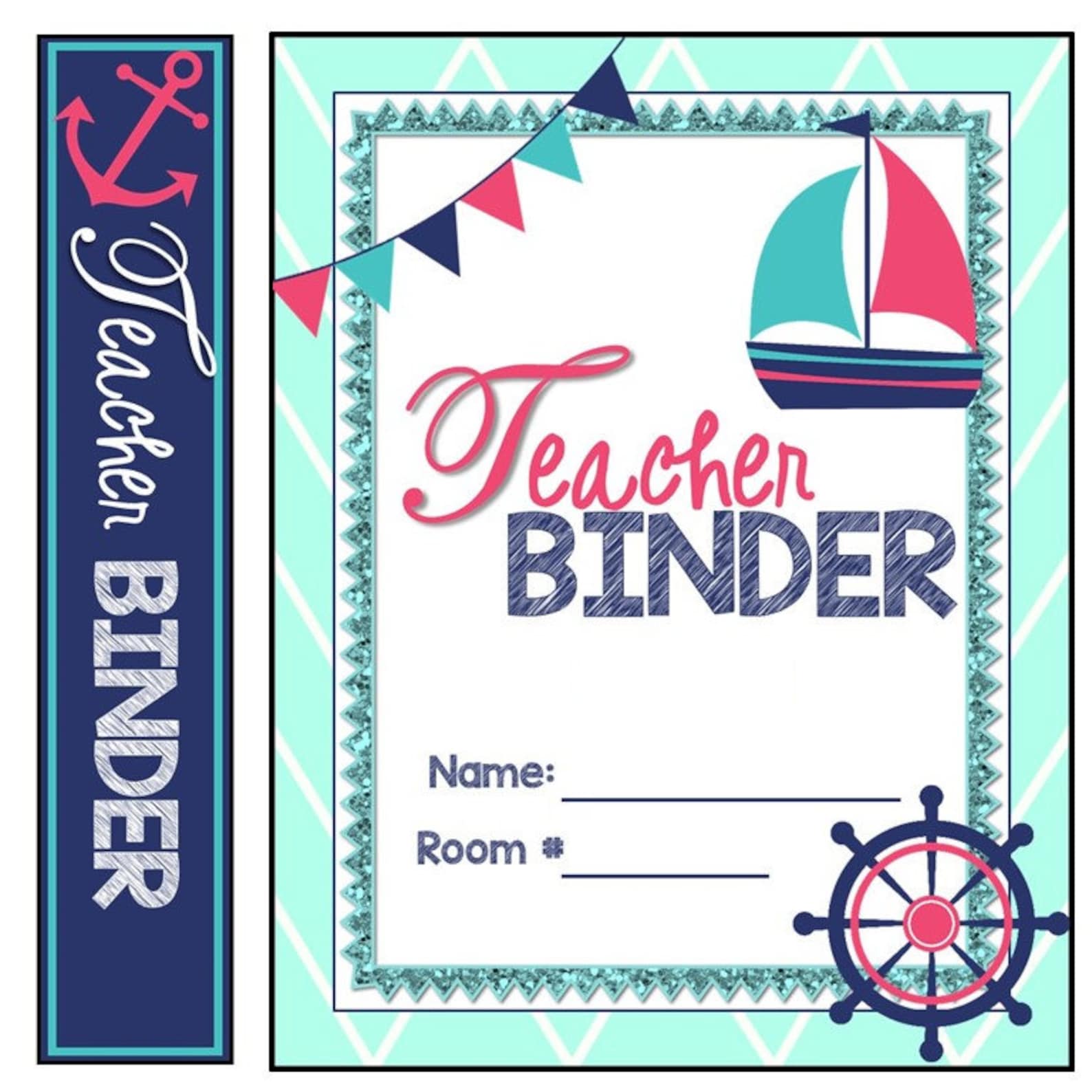 Nautical Teacher Binder & Classroom Decor Bundle 2018-2019 - Etsy