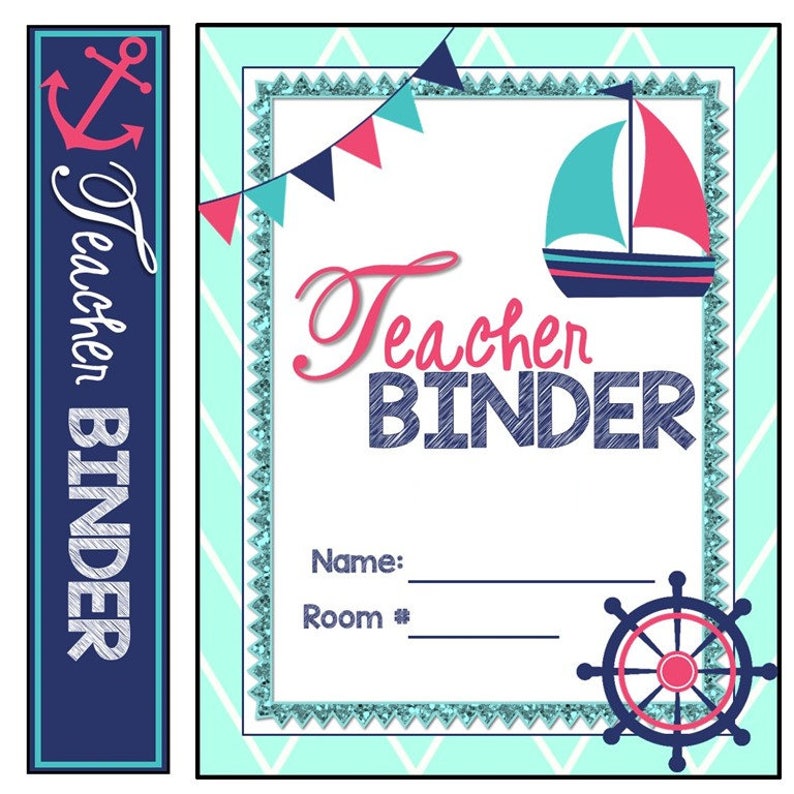 Nautical Teacher Binder & Classroom Decor Bundle 2018-2019 - Etsy