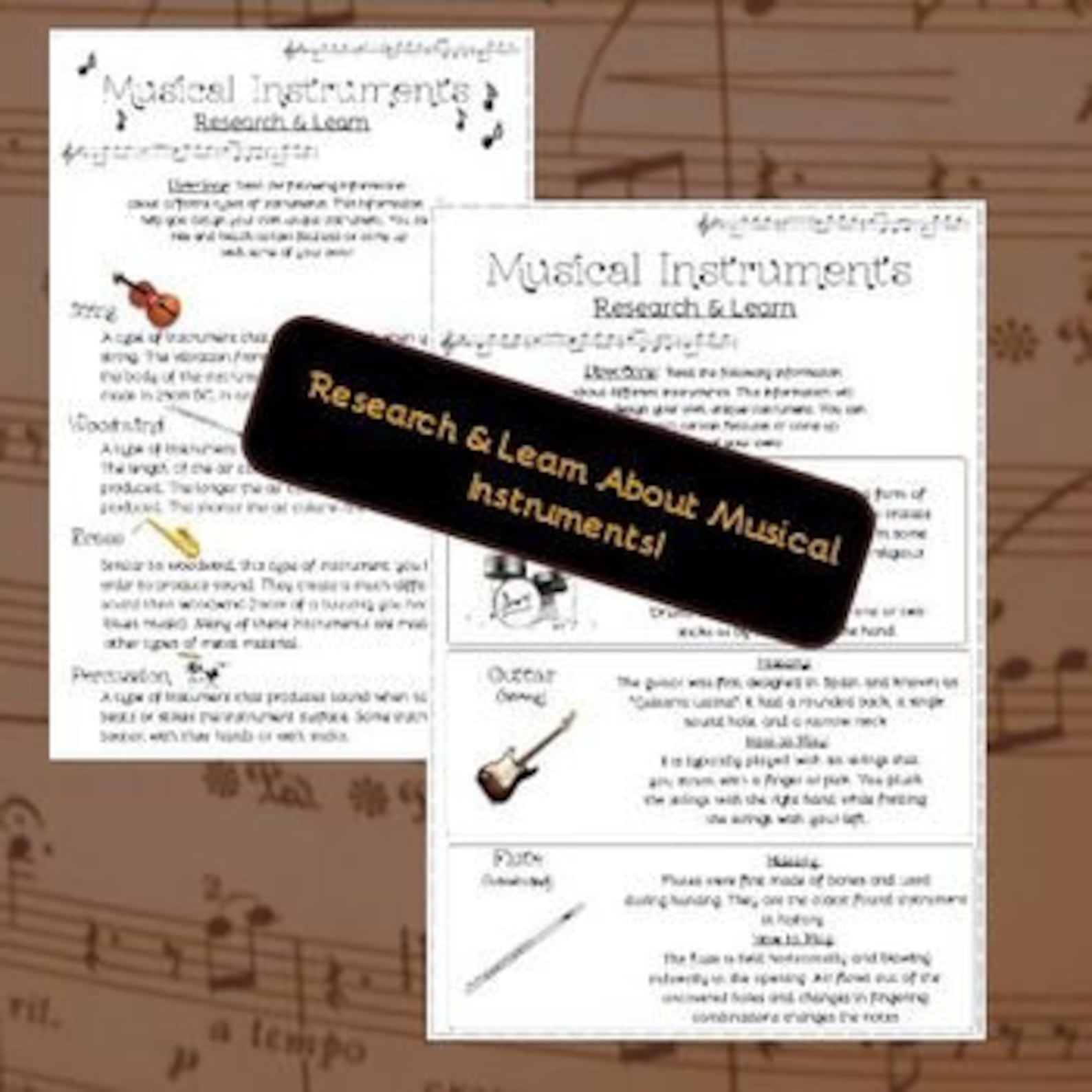Music Worksheets Create Your Own Instrument Activity Music in Our ...