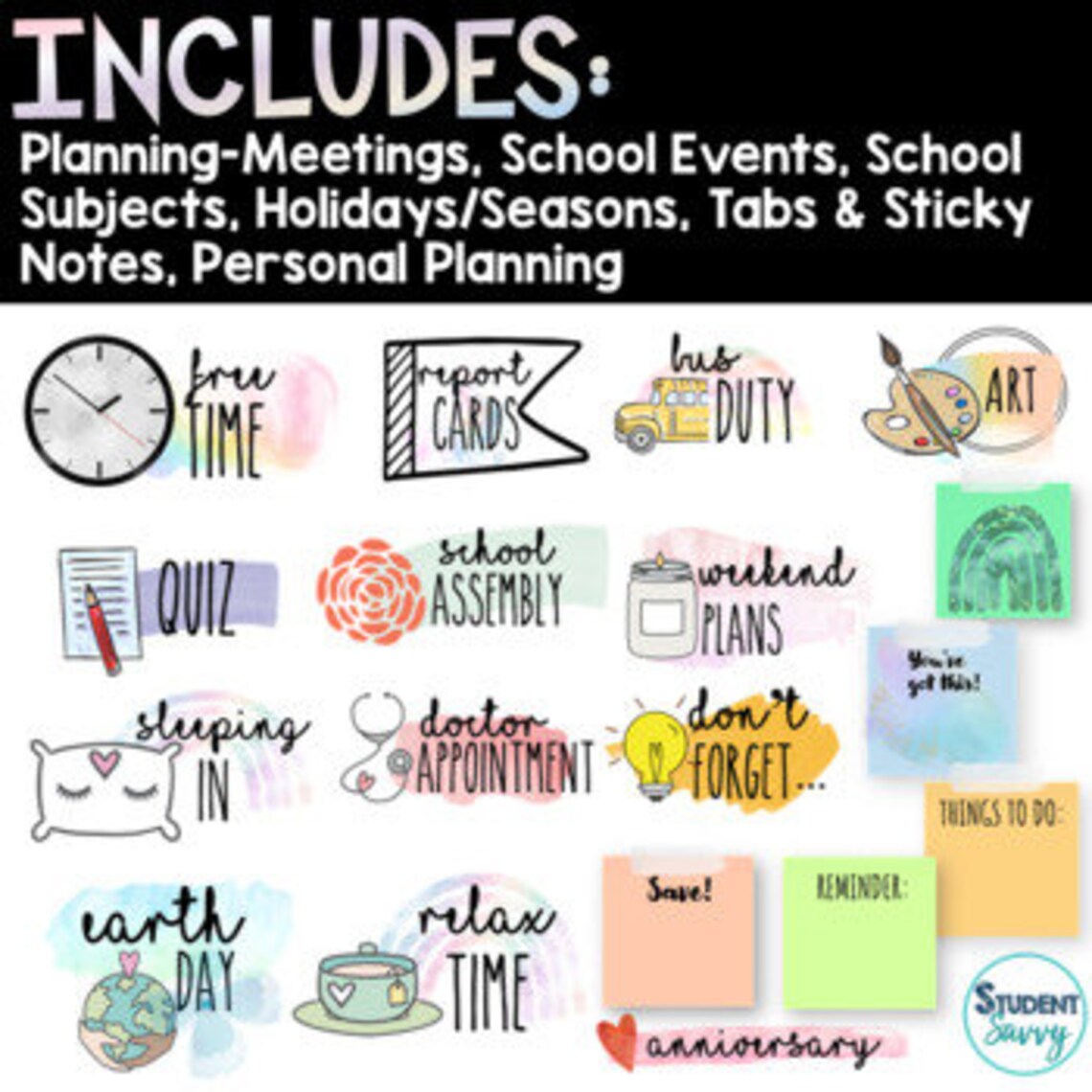 Digital Teacher Planner Stickers Digital Planner Stickers PNG Goodnotes ...