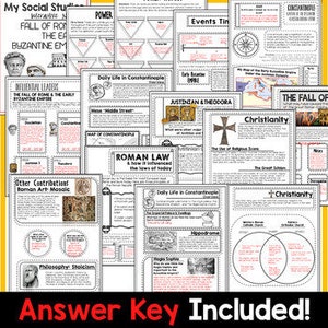 Early Byzantine Empire Interactive Notebook Worksheets Activities ...