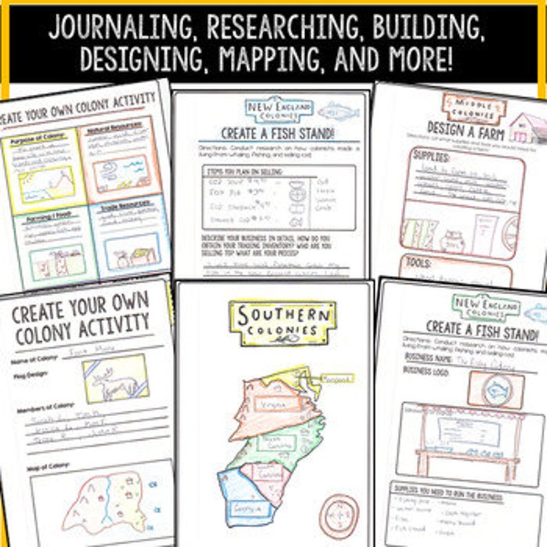 13 Colonies PBL Activities | Original Thirteen Colonies - Etsy