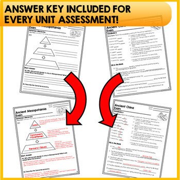Ancient Civilizations Tests History Exams Bundle Quiz Review Assessment ...