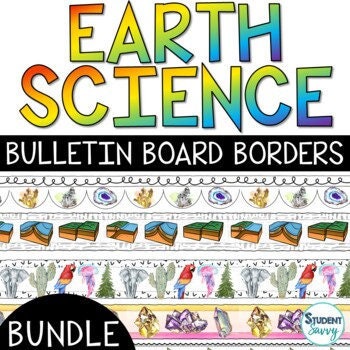 Earth Science Bulletin Board Borders Classroom Bundle- Science Borders ...