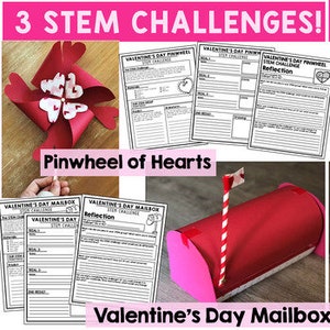 Valentines Day STEM Challenges February STEM Activities Projects Cupid ...