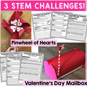 Valentines Day STEM Challenges February STEM Activities Projects Cupid ...
