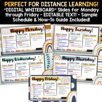Daily Schedule Template Editable Agenda Slides Back to School Digital ...