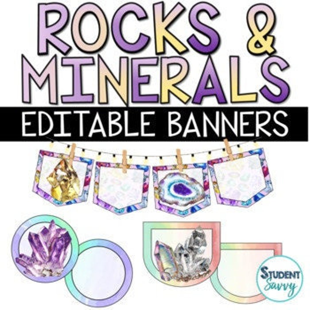 Rocks and Minerals Banners Printable | Elementary Classroom Decor ...