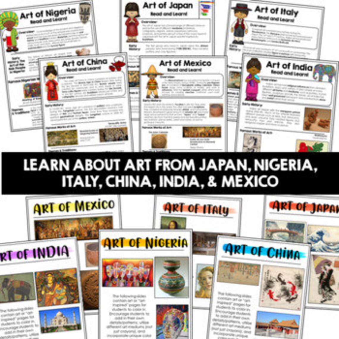 Art Around the World Google Classroom Worksheets Activities Cultures ...