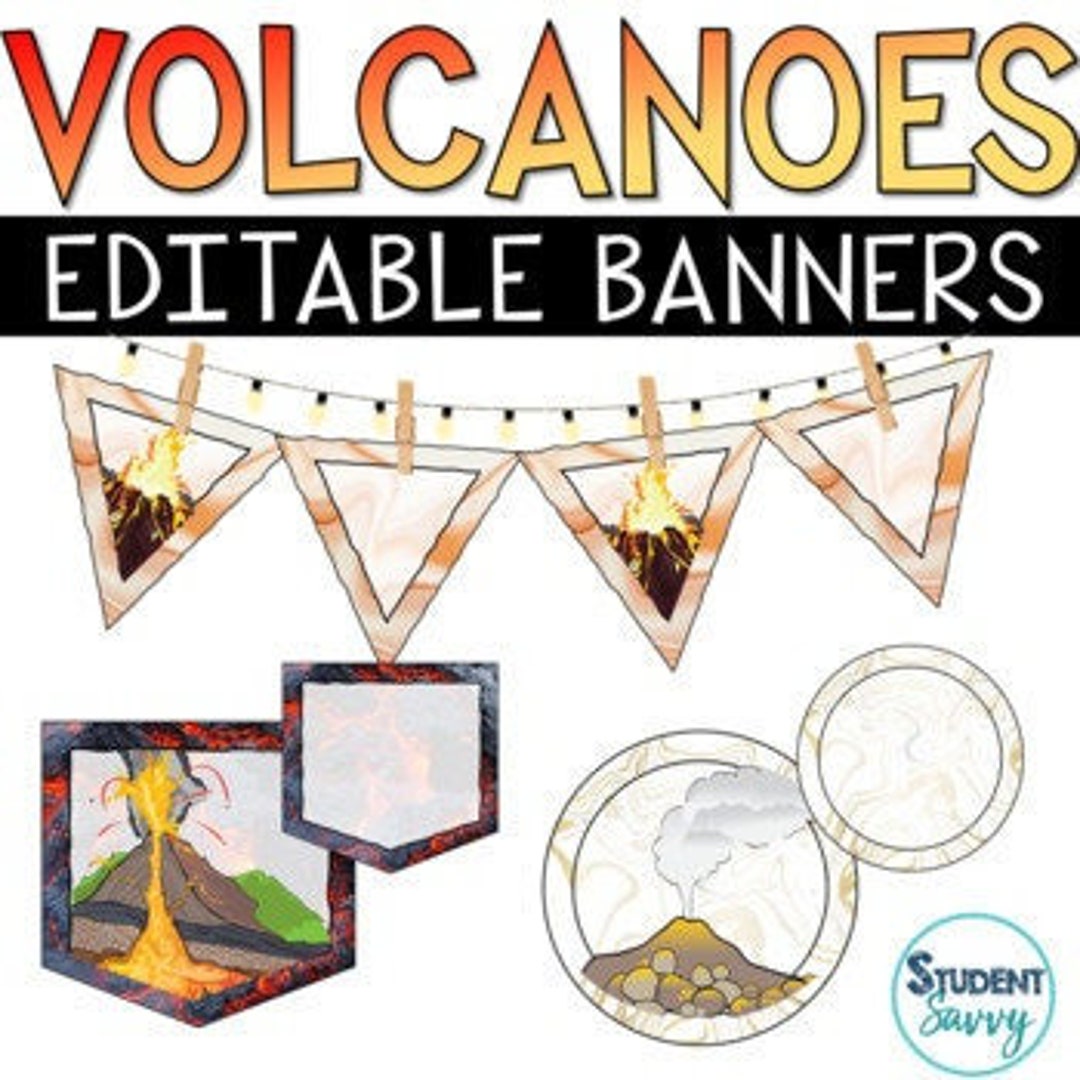 Volcanoes Banners Printable | Volcanic Landforms | Science Classroom ...
