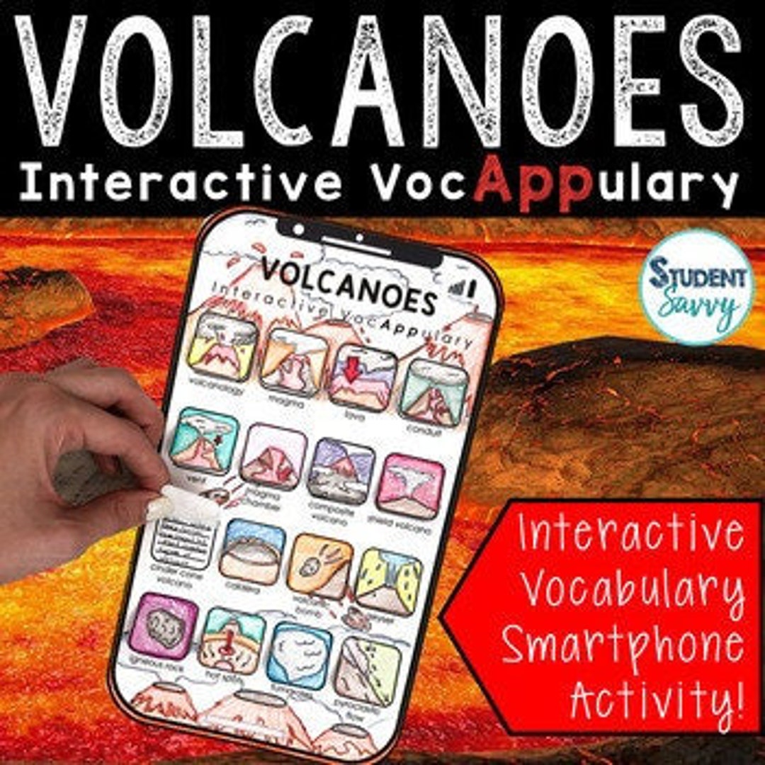 Volcanoes Interactive Vocappulary - Vocabulary App Activity - Etsy